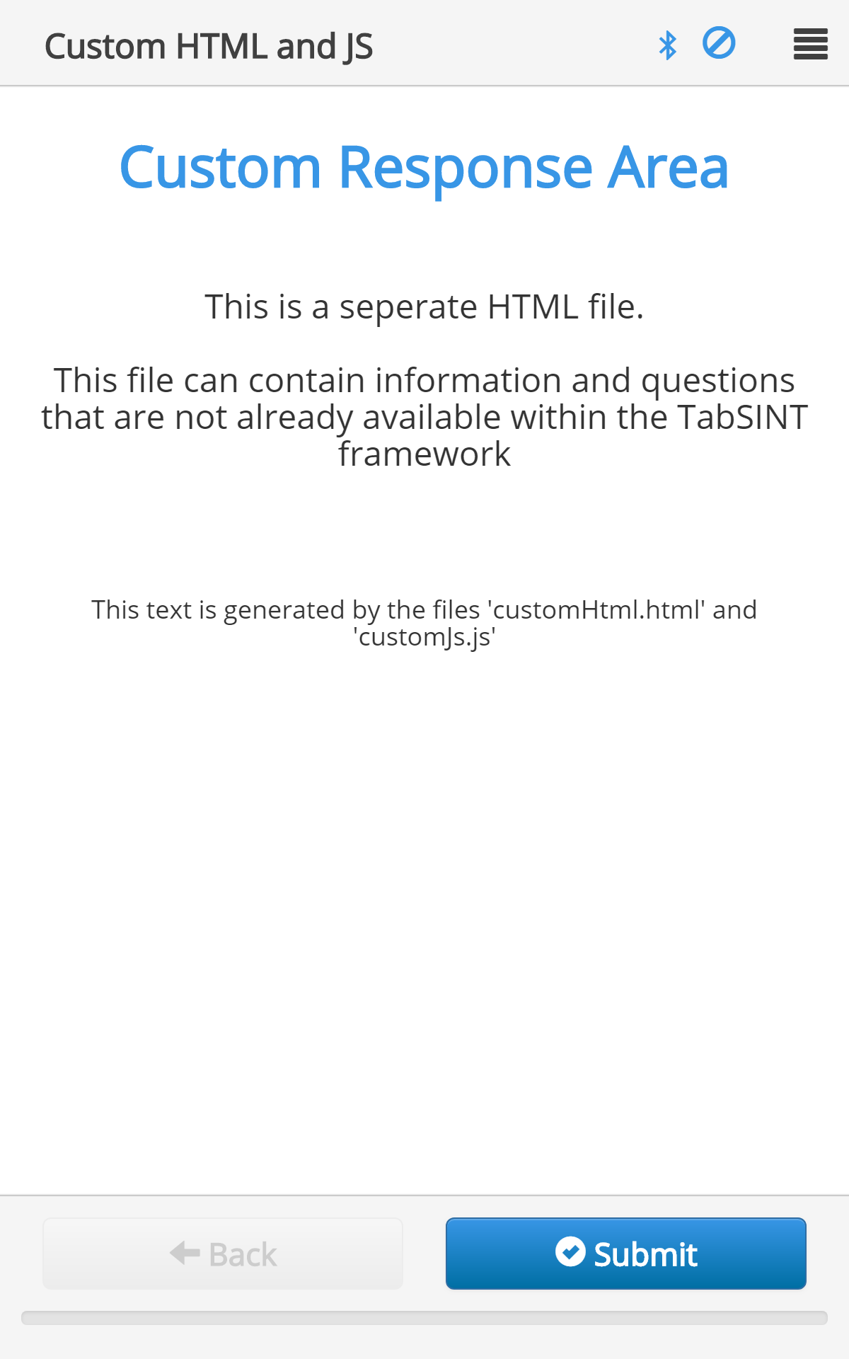 Response Areas · TabSINT